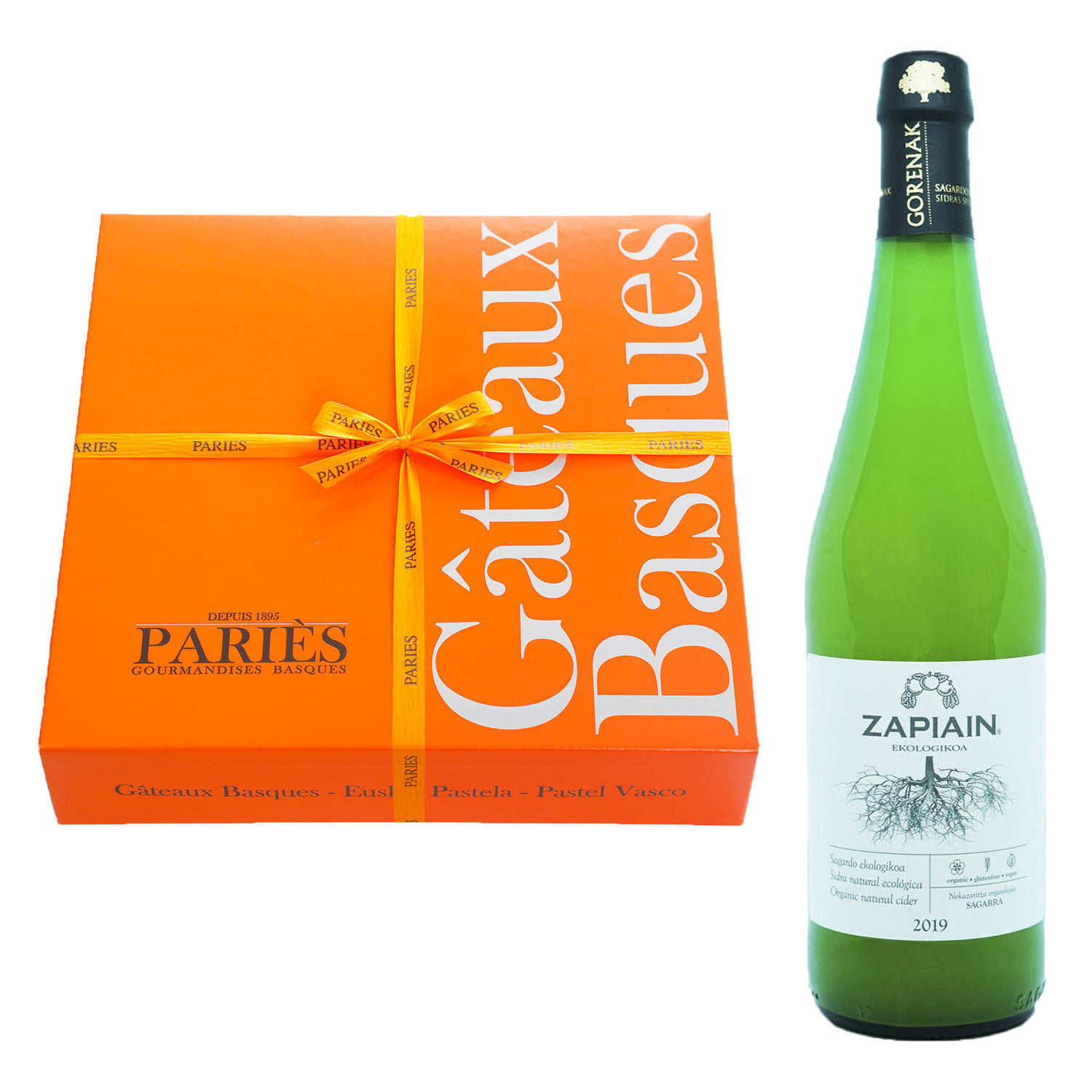 Lot of Basque cherry cake + Basque cider