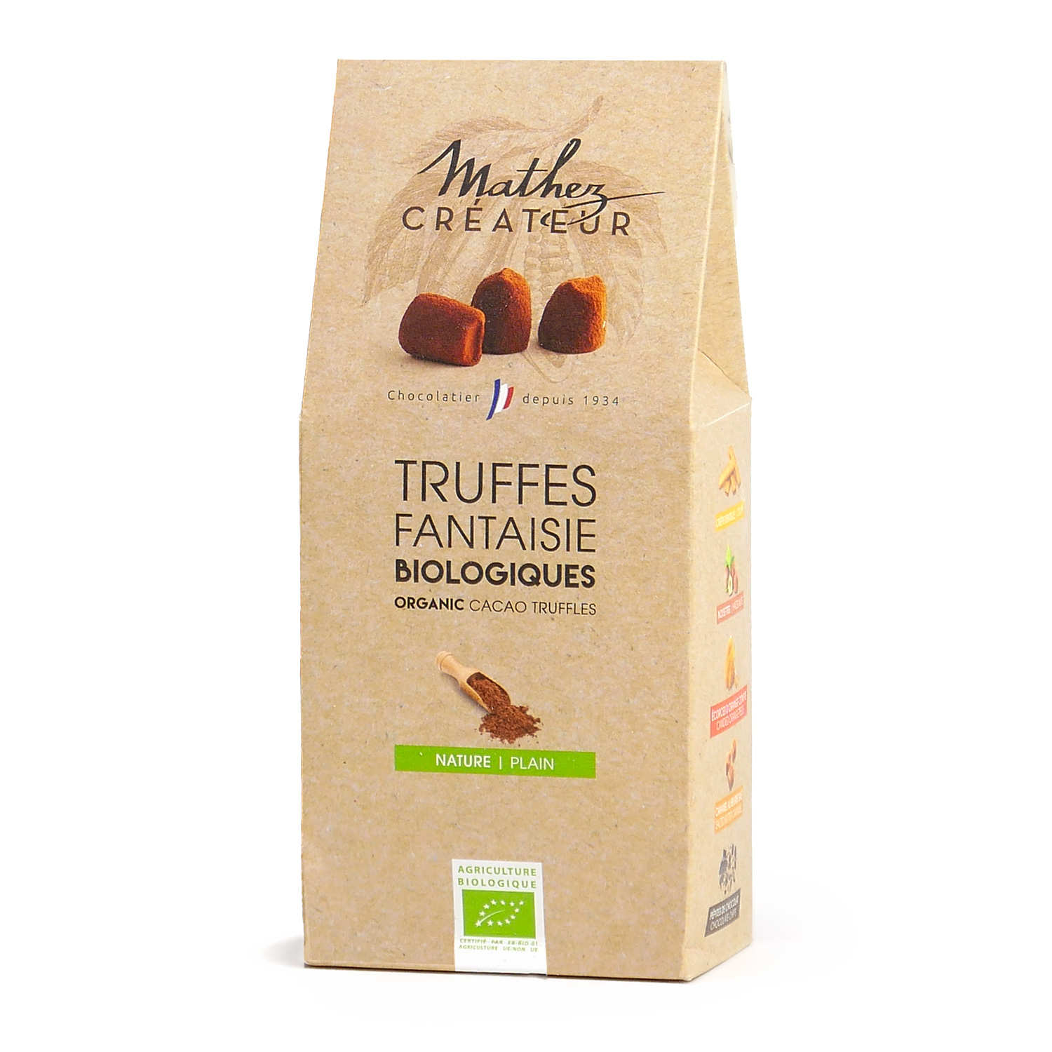 Truffes fantaisie au cacao bio équitables - Chocolat Mathez
