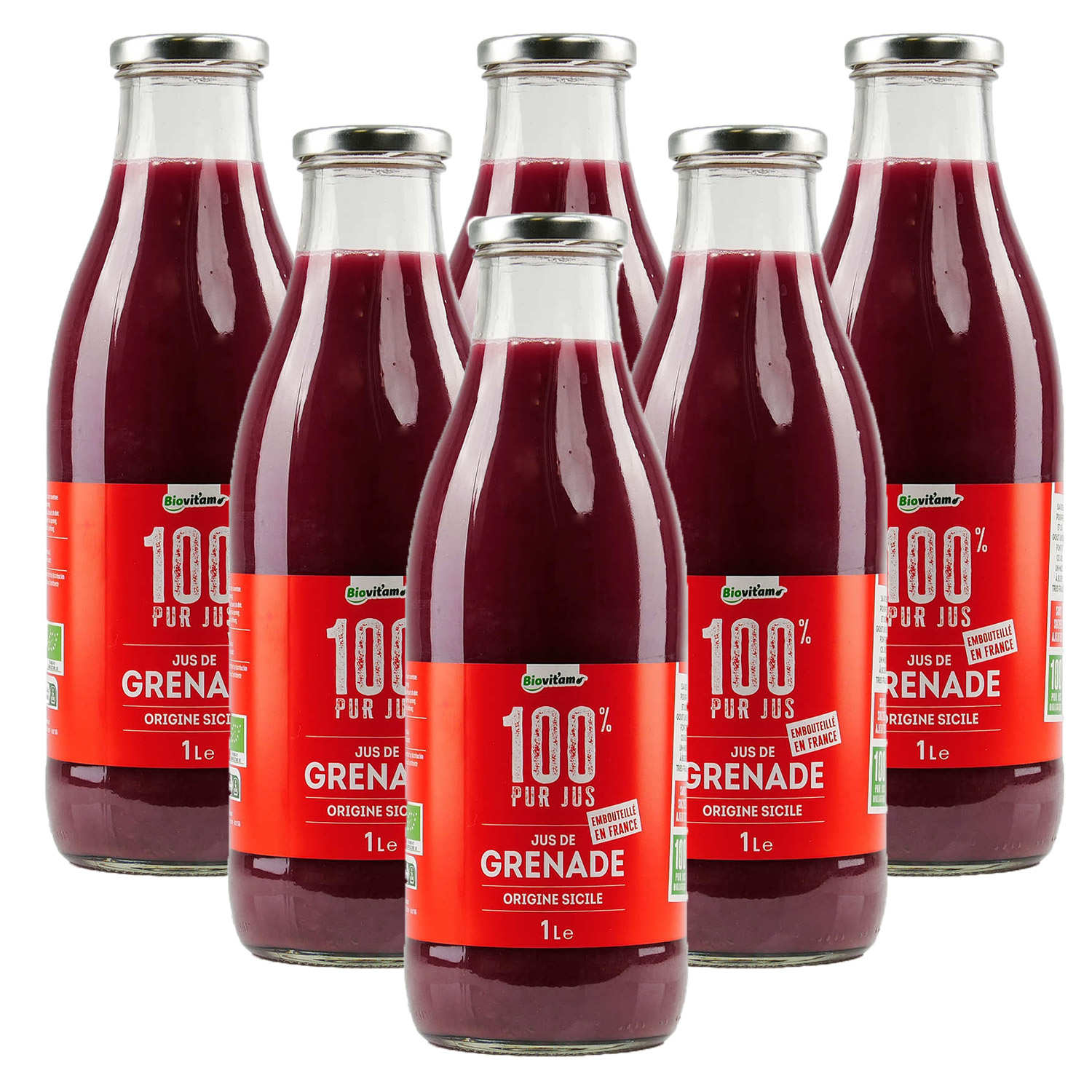 Pur jus de grenade bio de Sicile 6 x 1L