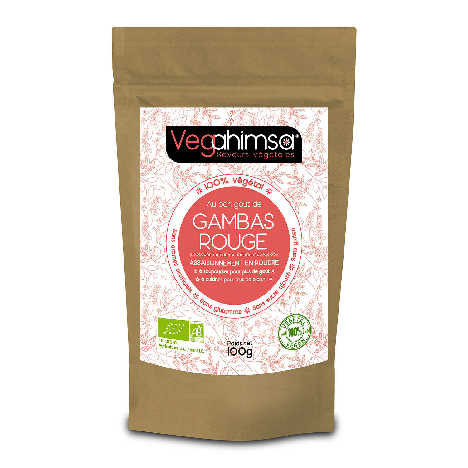 Organic and vegan vegetable seasoning Red Gambas flavor - Vegahimsa ...