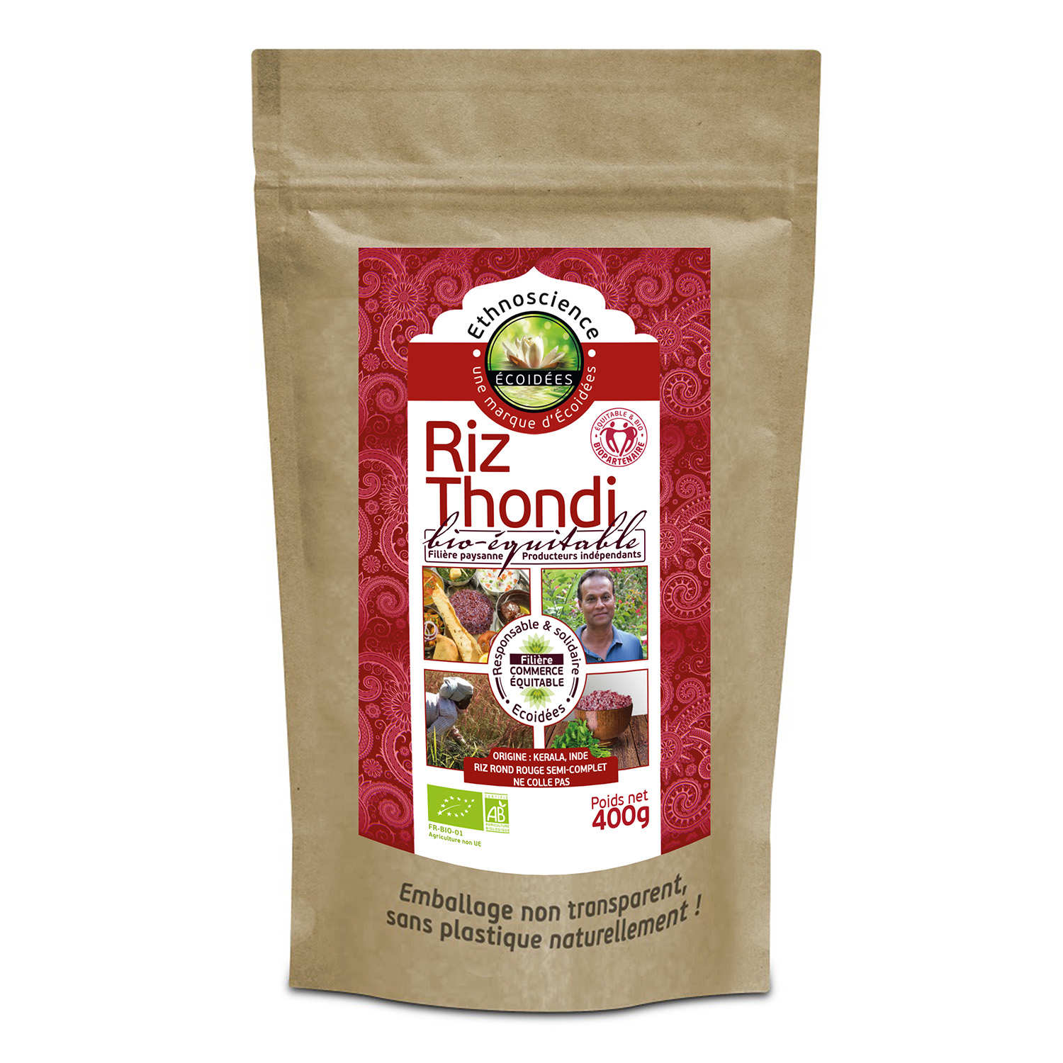 Riz Thondi du Kerala Bio et Equitable - Ecoidées