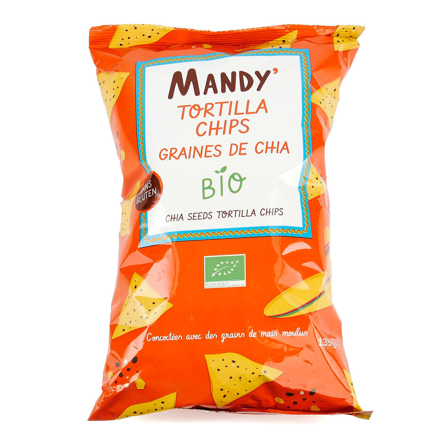 Tortilla chips with organic chia seeds - Mandy'