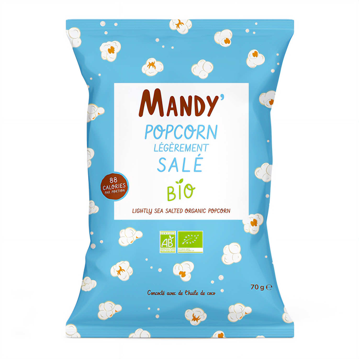 Popcorn bio légèrement salé - Mandy'