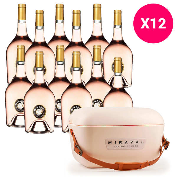 12 Miraval rosé bottles + 1 Miraval retro cooler offered - Miraval