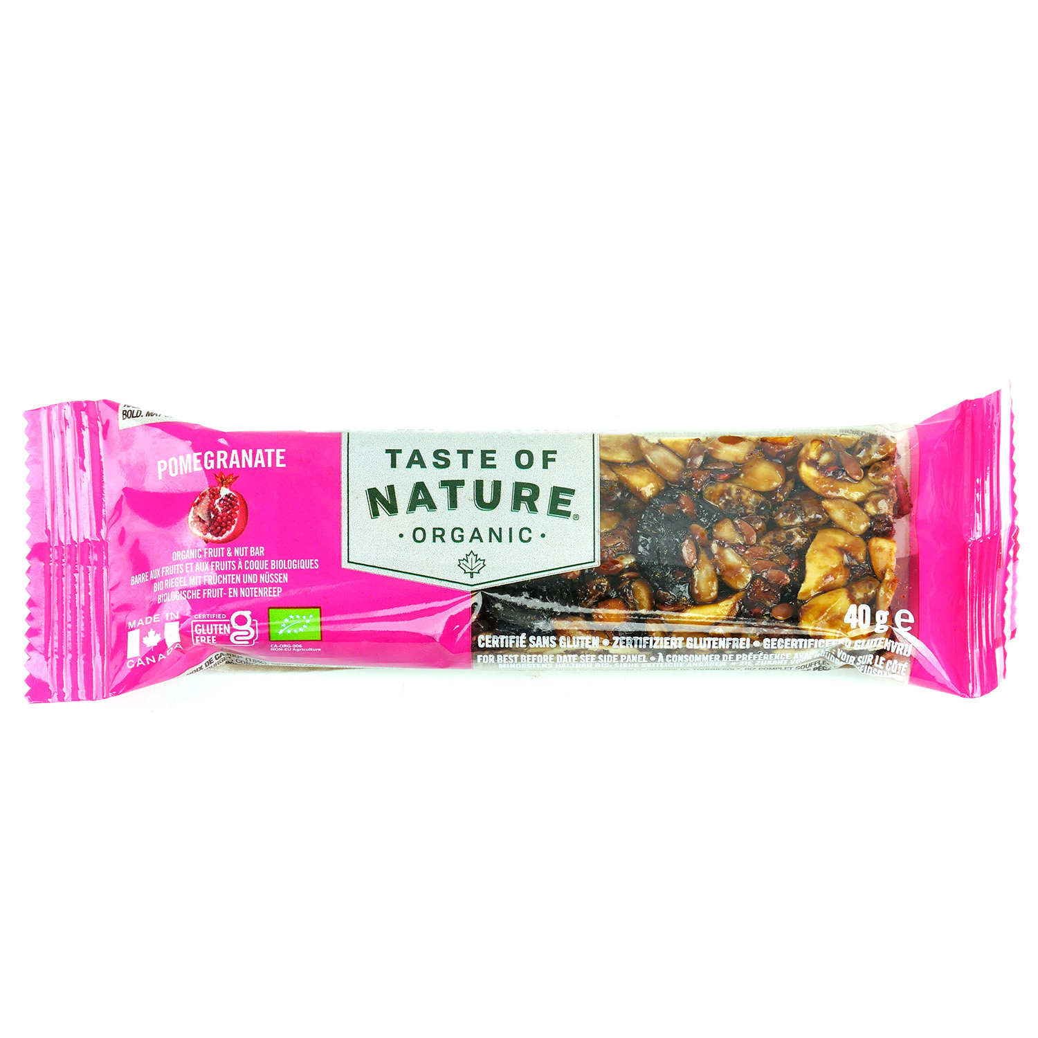 Organic pomegranate bar - Vegan and gluten-free - Taste Of Nature ...