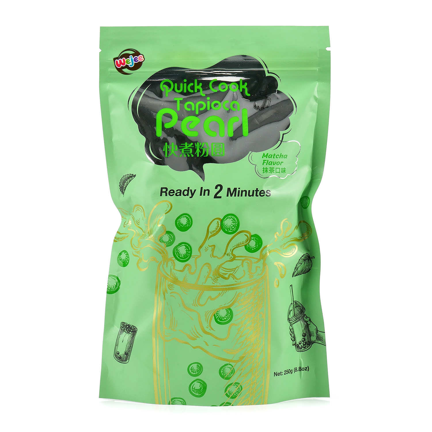 Tapioca pearls for bubble tea cooking 2 minutes - Matcha flavor - Wejee