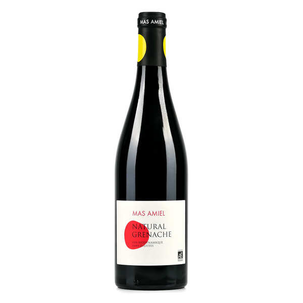 Natural Grenache biodynamic red wine without sulphites - Mas Amiel