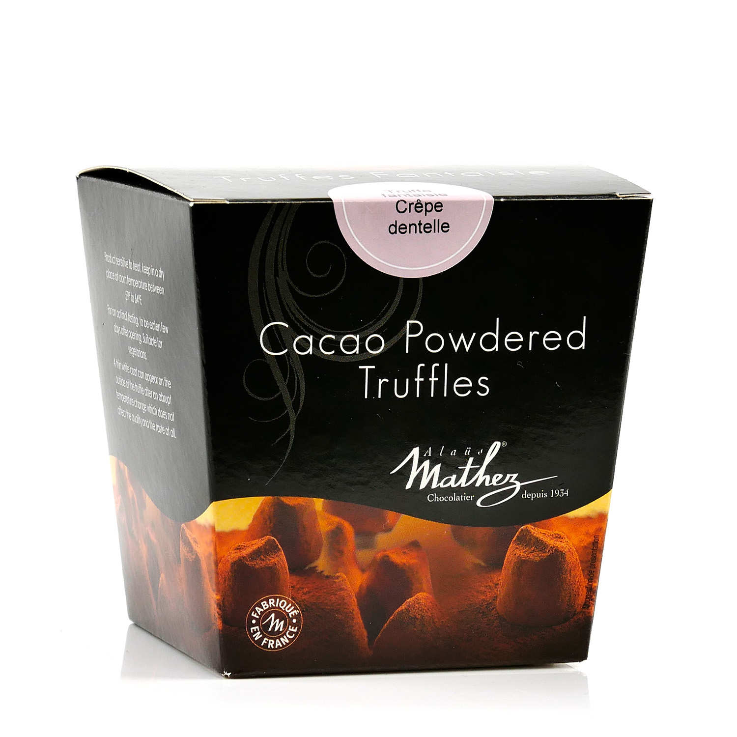 Truffe fantaisie aux brisures de crêpe dentelle en ballotin - Chocolat ...