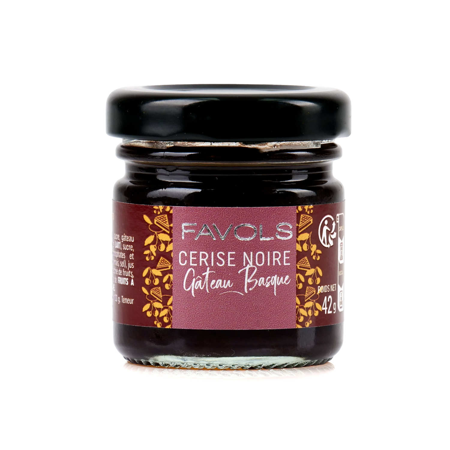 Mini confiture de cerise noire au gâteau basque Favols - Favols