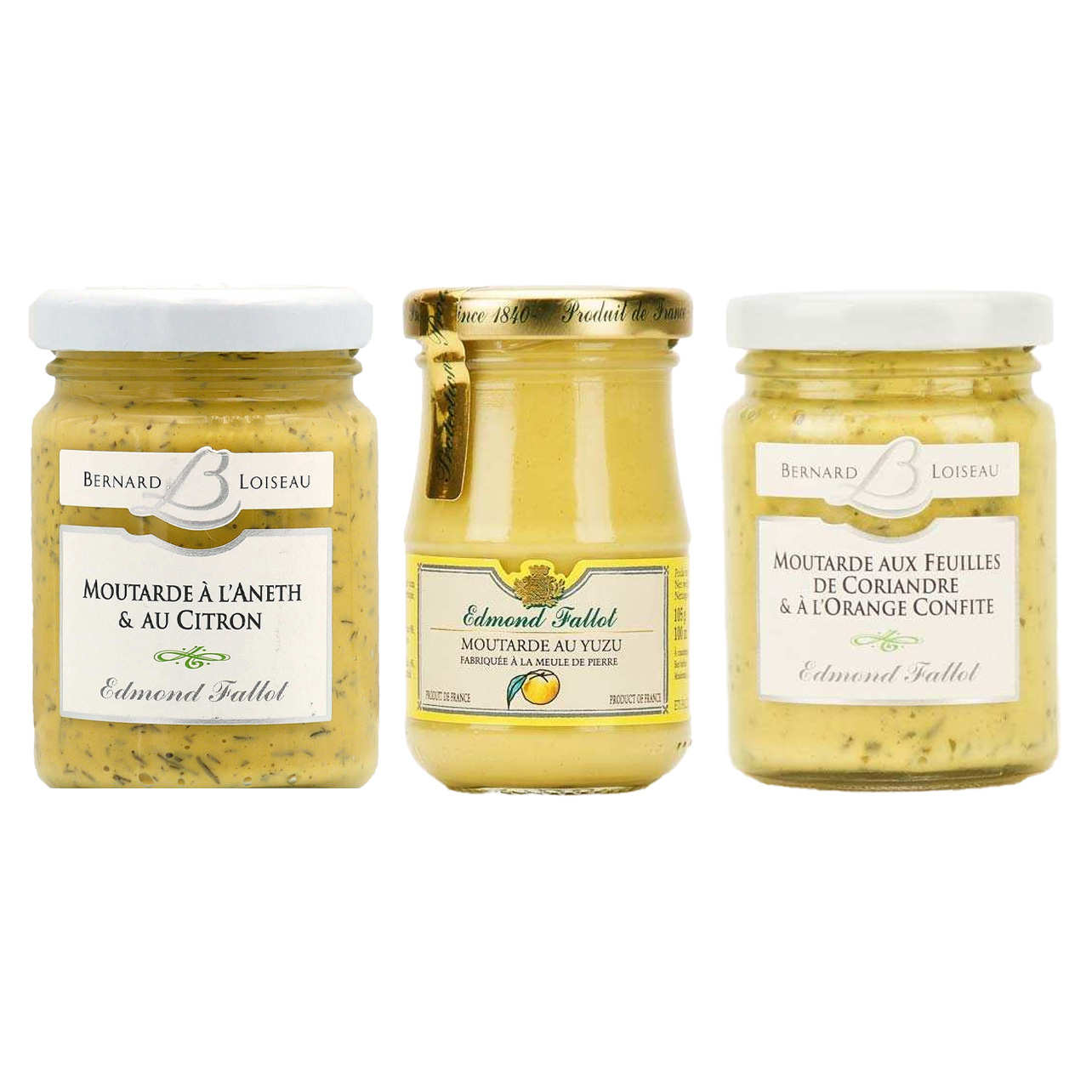 Assortment of 3 Fallot citrus mustards - Fallot