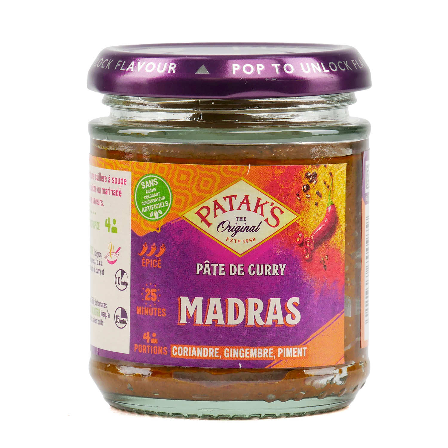 Pâte de curry indien Madras - Patak's