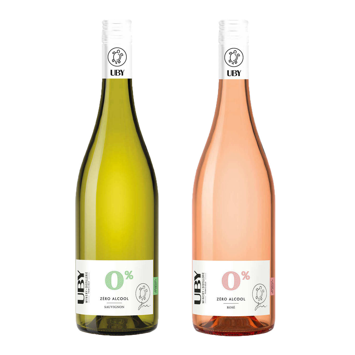 Assortiment vins sans alcool Sauvignon blanc et Rosé UBY - Domaine UBY