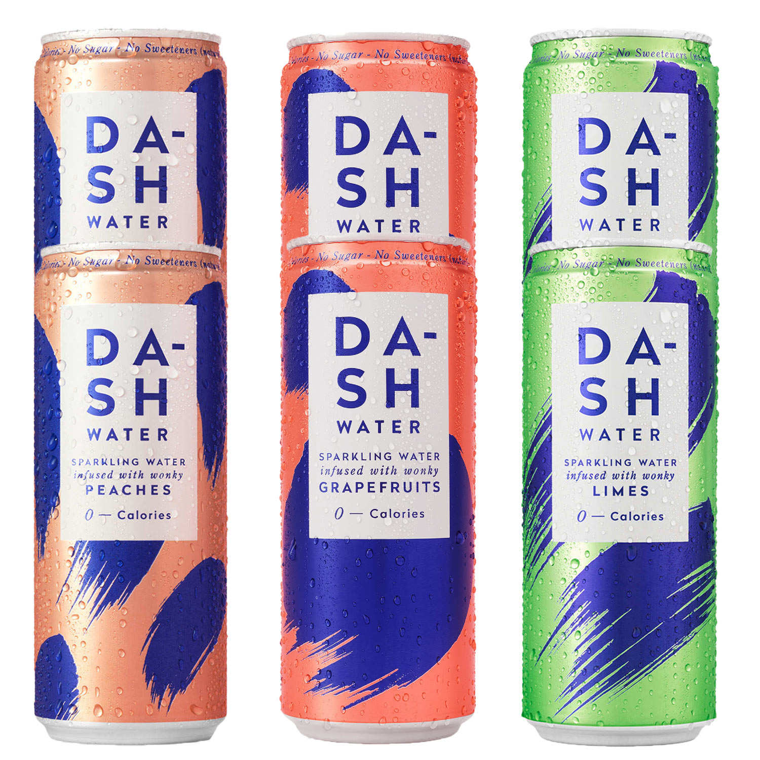 Lot découverte 6 canettes Dash Water (pêche, mangue, citron vert ...