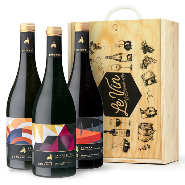 Coffret cadeau vin Galuval "Panorama des Côtes du Rhône" - Maison Galuval
