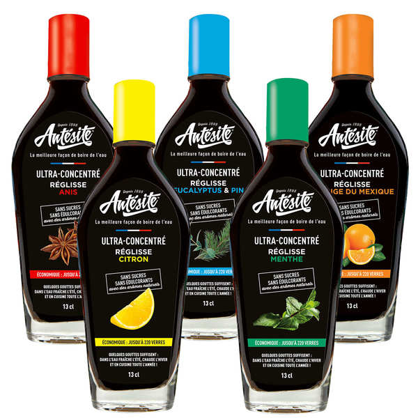 Lot 5 ultra-concentrés Antésite réglisse (anis, citron, menthe, orange ...