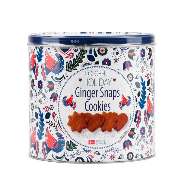 Jacobsens ginger snaps cookies - Danish ginger snaps in metal box