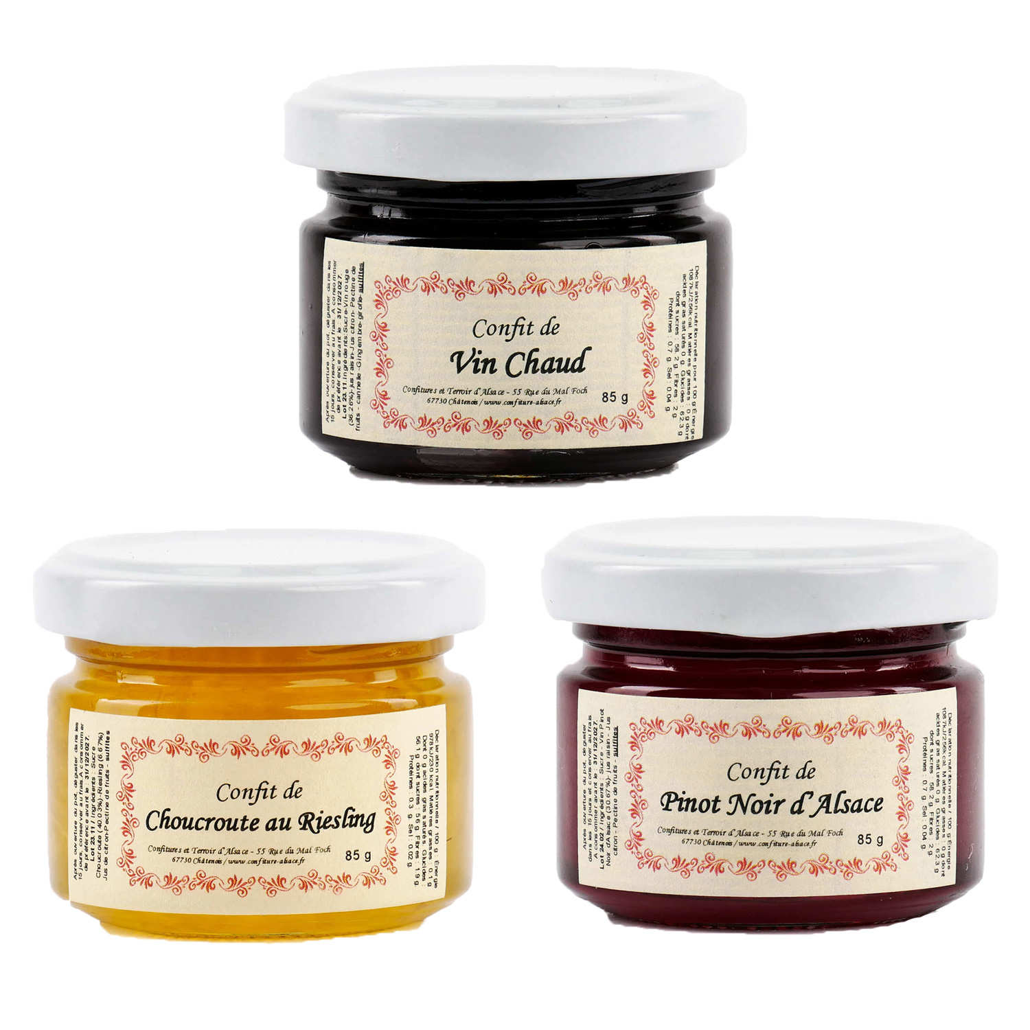 Assortiment découverte de 3 confits alsaciens - Les Confitures de Nicole