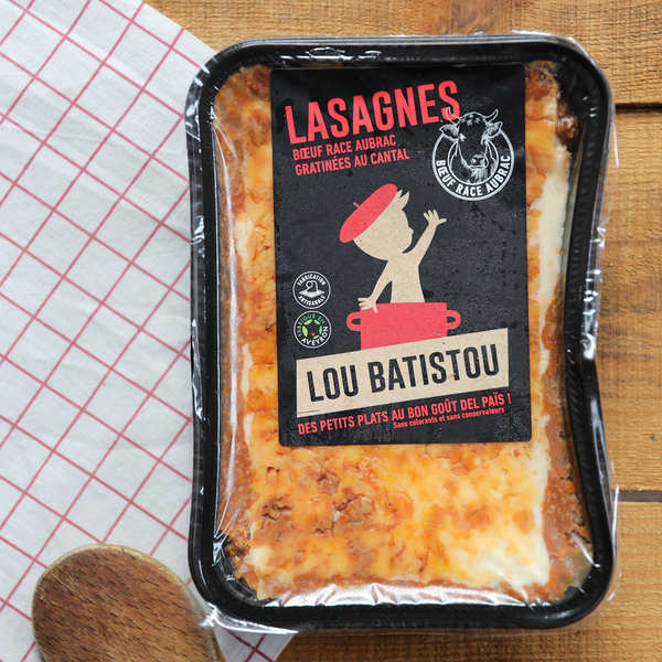 Aubrac beef lasagna with Cantal cheese - Fresh catering dish - Lou Batistou