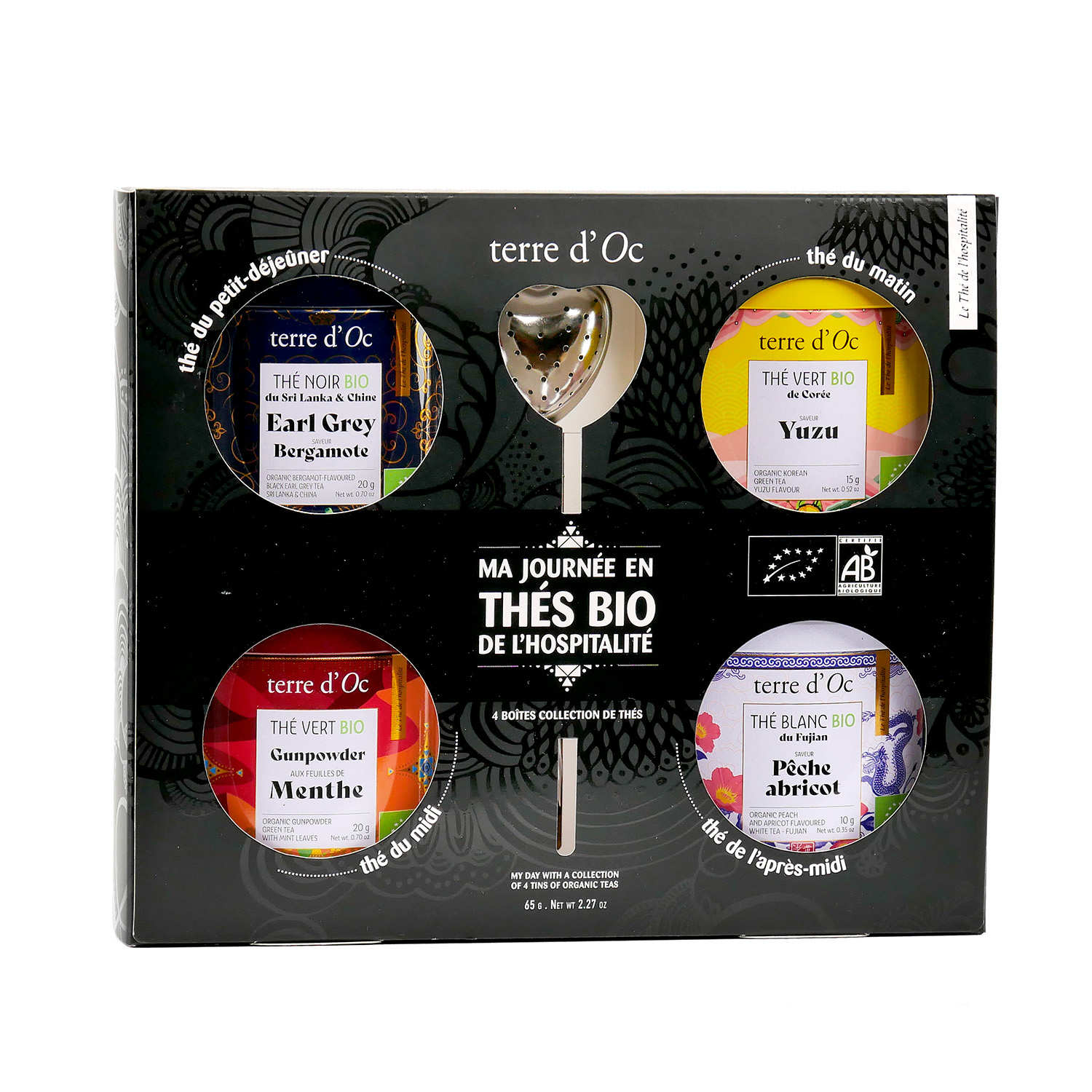 My day in organic teas box - 4 teas (Bergamot, Yuzu, Mint and Apricot ...