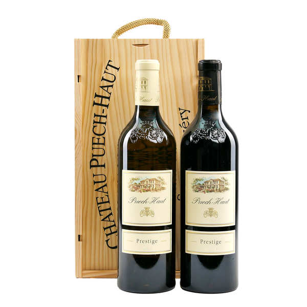 Box of 2 bottles Château Puech-haut - 1 Prestige red wine 75cl + 1 ...