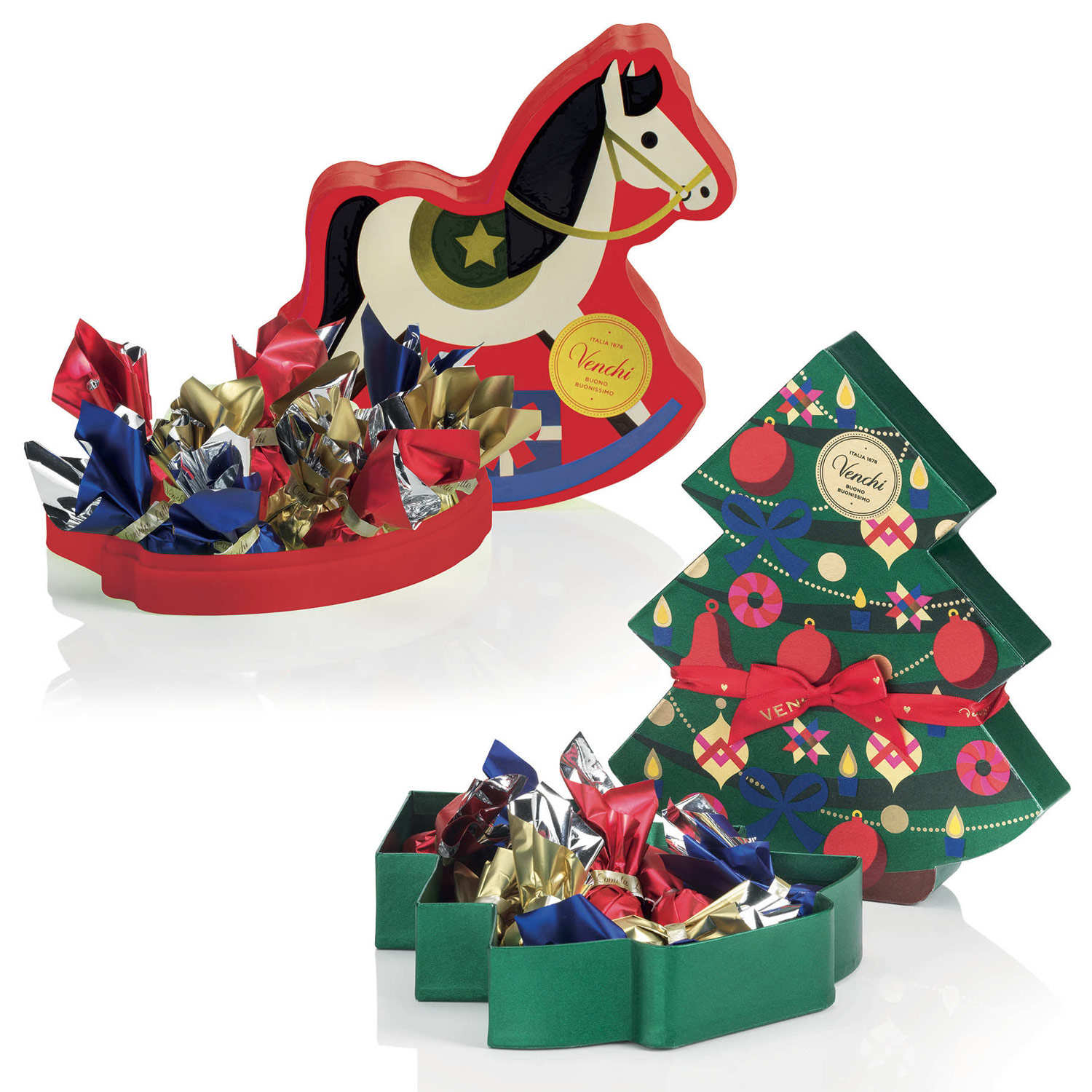 Lot de 2 coffrets de chocolat Venchi - Collection de Noël - Venchi