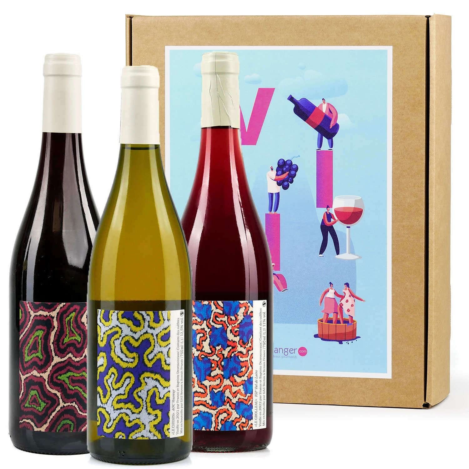 Box of 3 organic wines from the Loire Valley, Catherine and Pierre ...