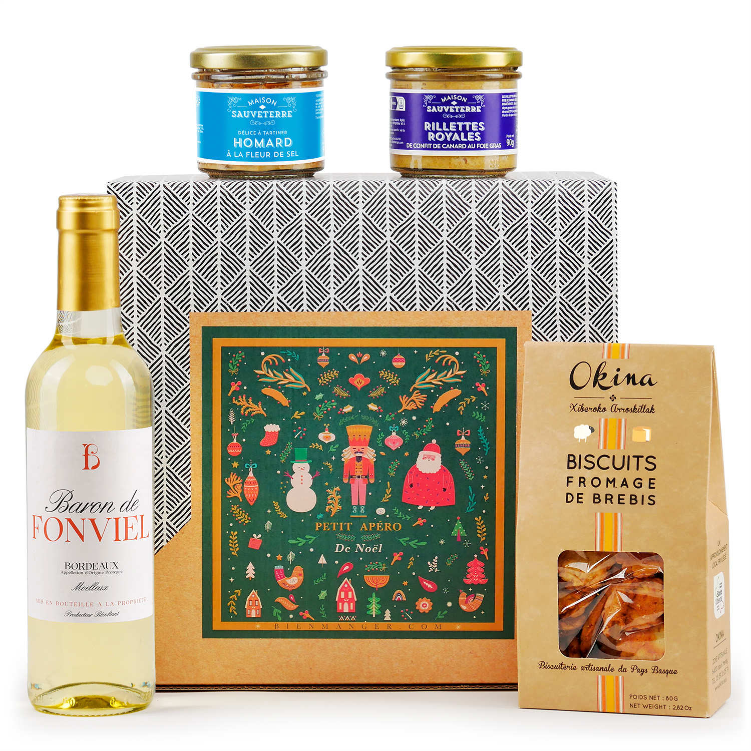 Christmas Appetizer Gift Set - BienManger Paniers Garnis