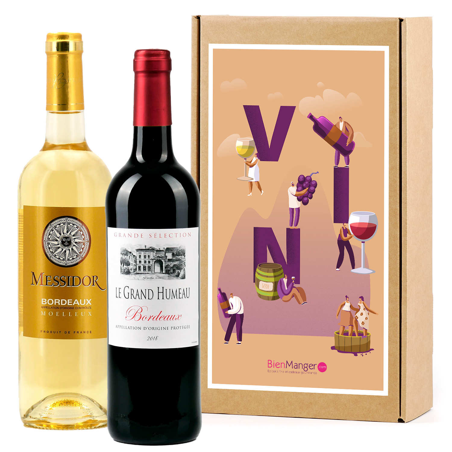 Gift box of 2 Bordeaux wines at a low price - BienManger Paniers Garnis