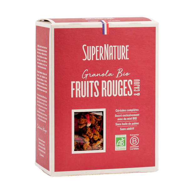 Organic granola with red fruits and cashew nuts - Granola SuperNature ...