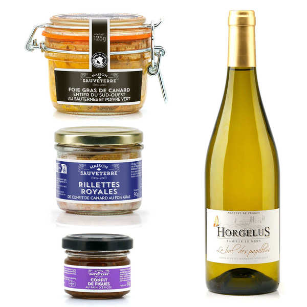 Special Christmas aperitif assortment (foie gras, confit, rillettes and ...