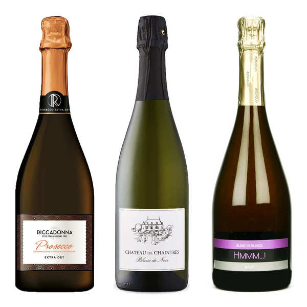 Discovery set of 3 sparkling wines (Prosecco, Crémant and Gaillac)