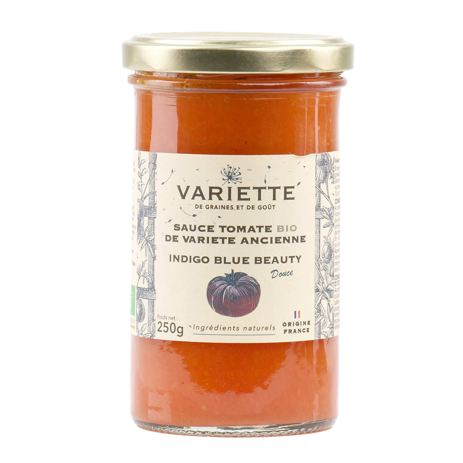 Sauce tomate bio de variété ancienne Indigo blue beauty - Variette