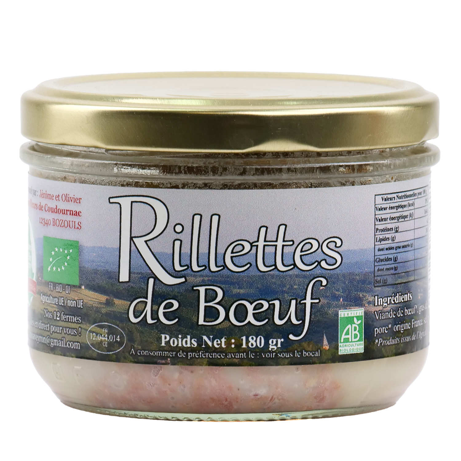 Organic beef rillettes - Organic farmhouse charcuterie from Aveyron ...