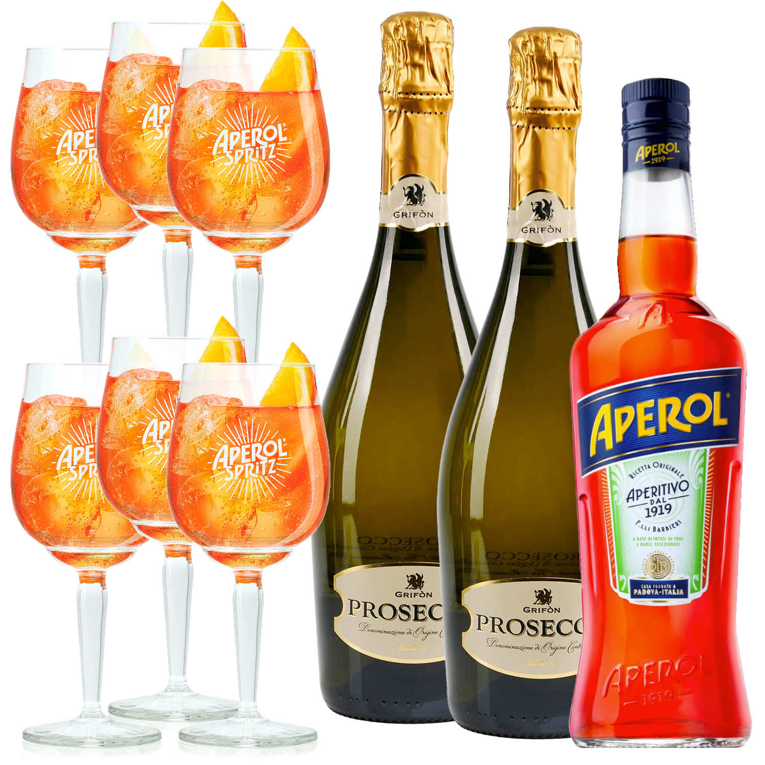Pack Aperol Spritz : 1 Apérol + 6 verres + 2 proseccos - Apérol