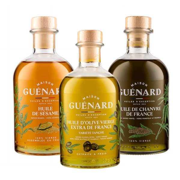 Discovery pack of 3 cooking oils (olive, sesame and hemp) Maison ...