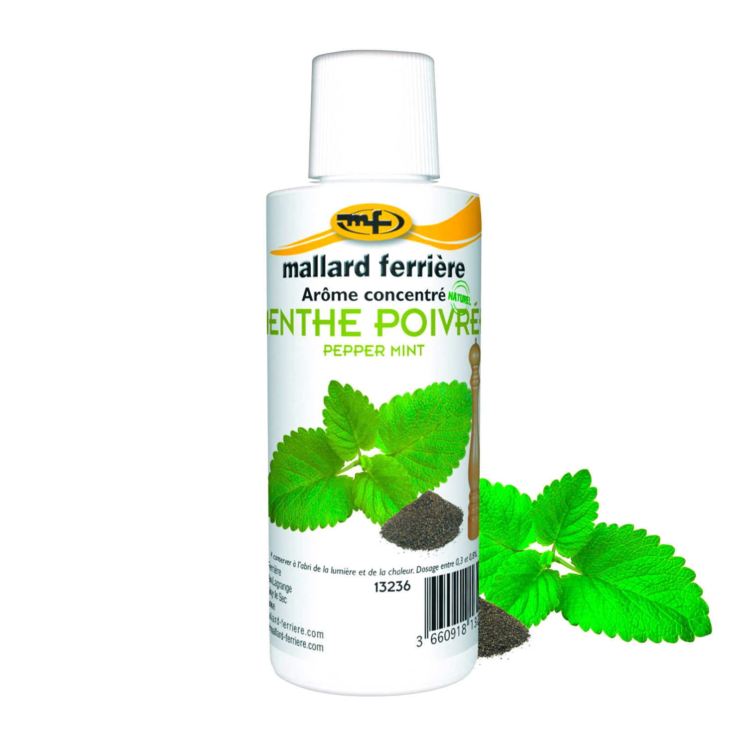 Concentrated food flavoring Peppermint 125ml - Mallard-Ferrière
