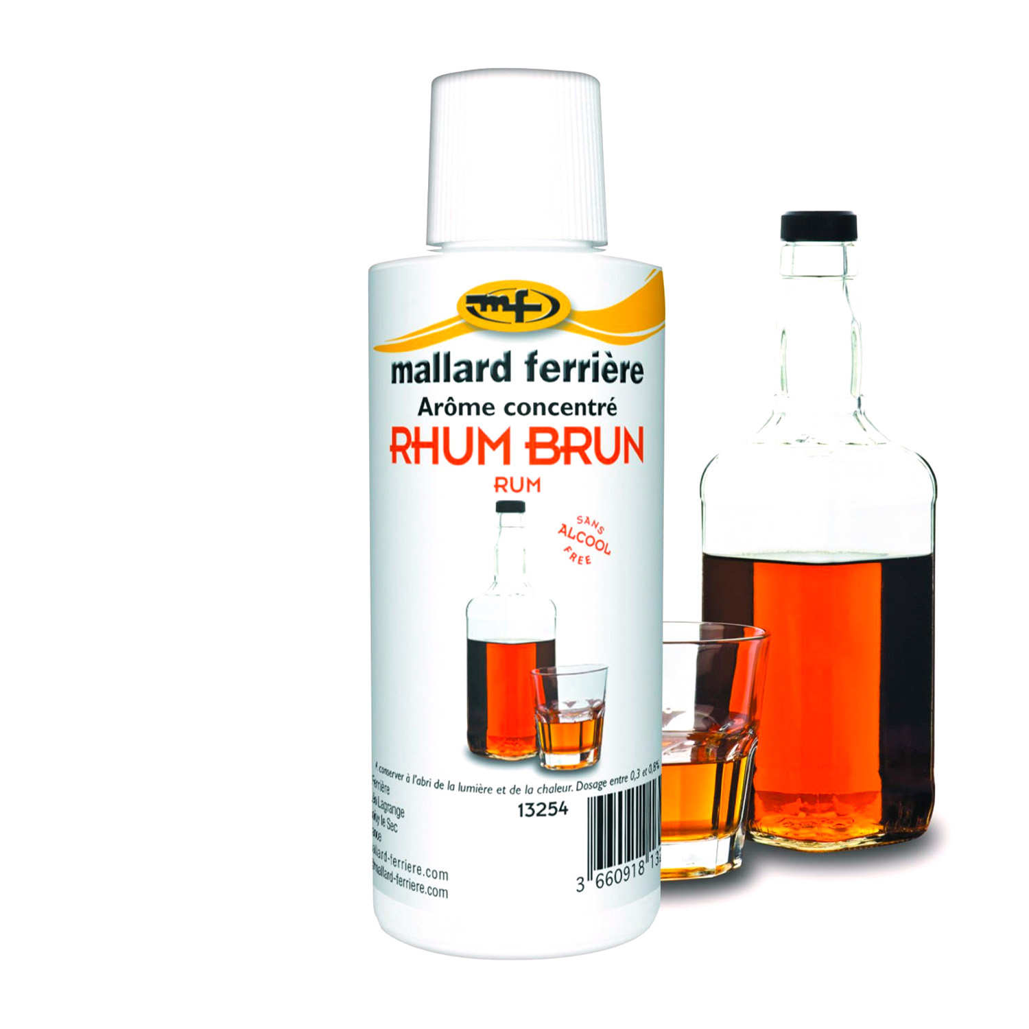 Concentrated food flavoring Brown Rum 125ml - Mallard-Ferrière