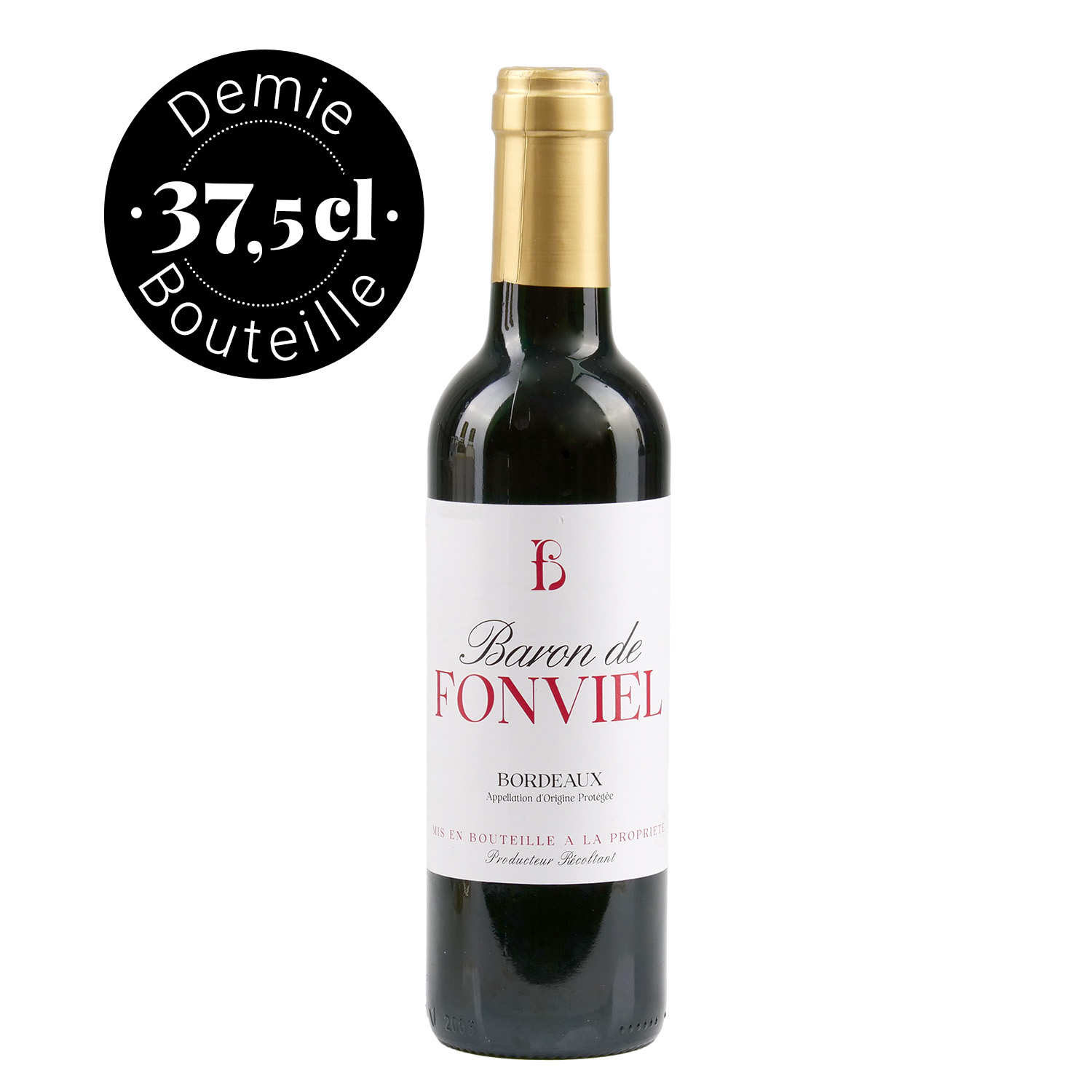 Bordeaux Rouge Baron de Fonviel - AOP wine in half-bottle - Baron de ...