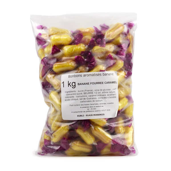 Caramel-filled banana candies - Economy size - Kubli