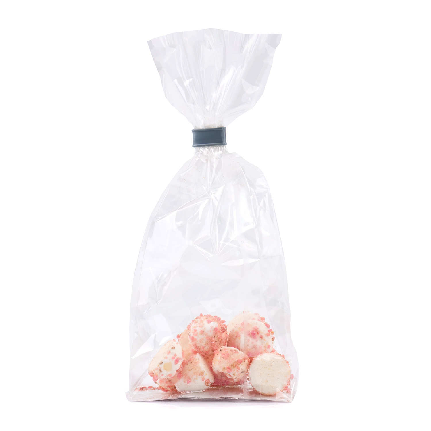 Mini bag of small meringues with pink praline pieces from Lyon ...