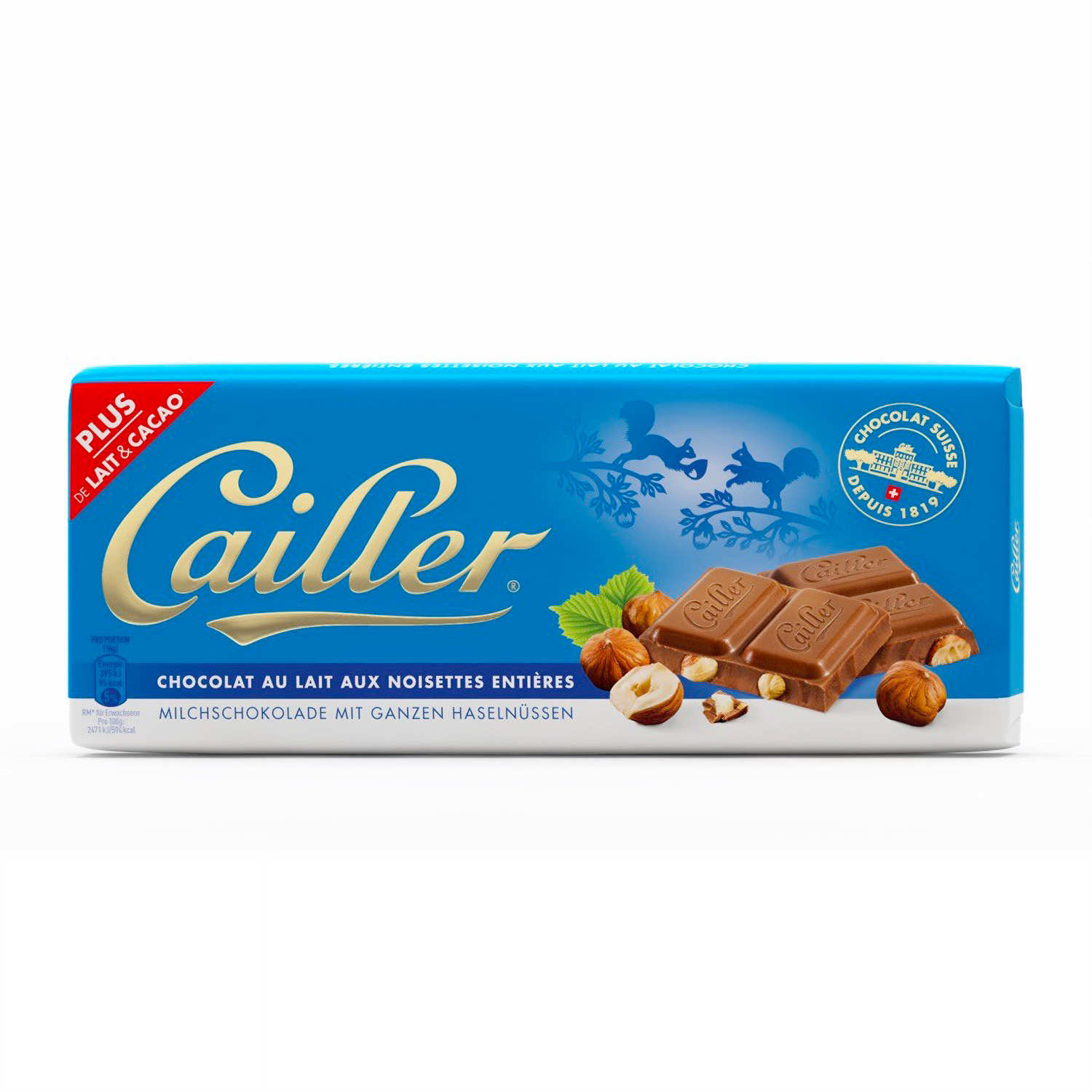 Swiss milk chocolate and hazelnut bar - Cailler - Cailler