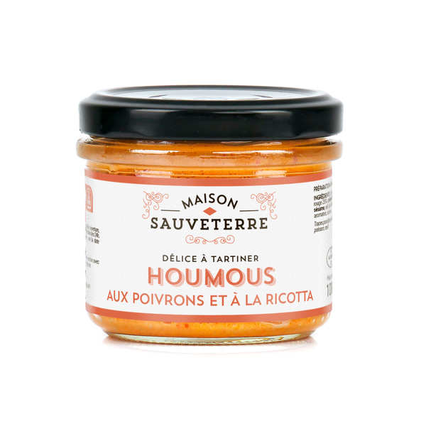 Hummus with bell pepper and ricotta cheese with Guérande salt - Maison ...