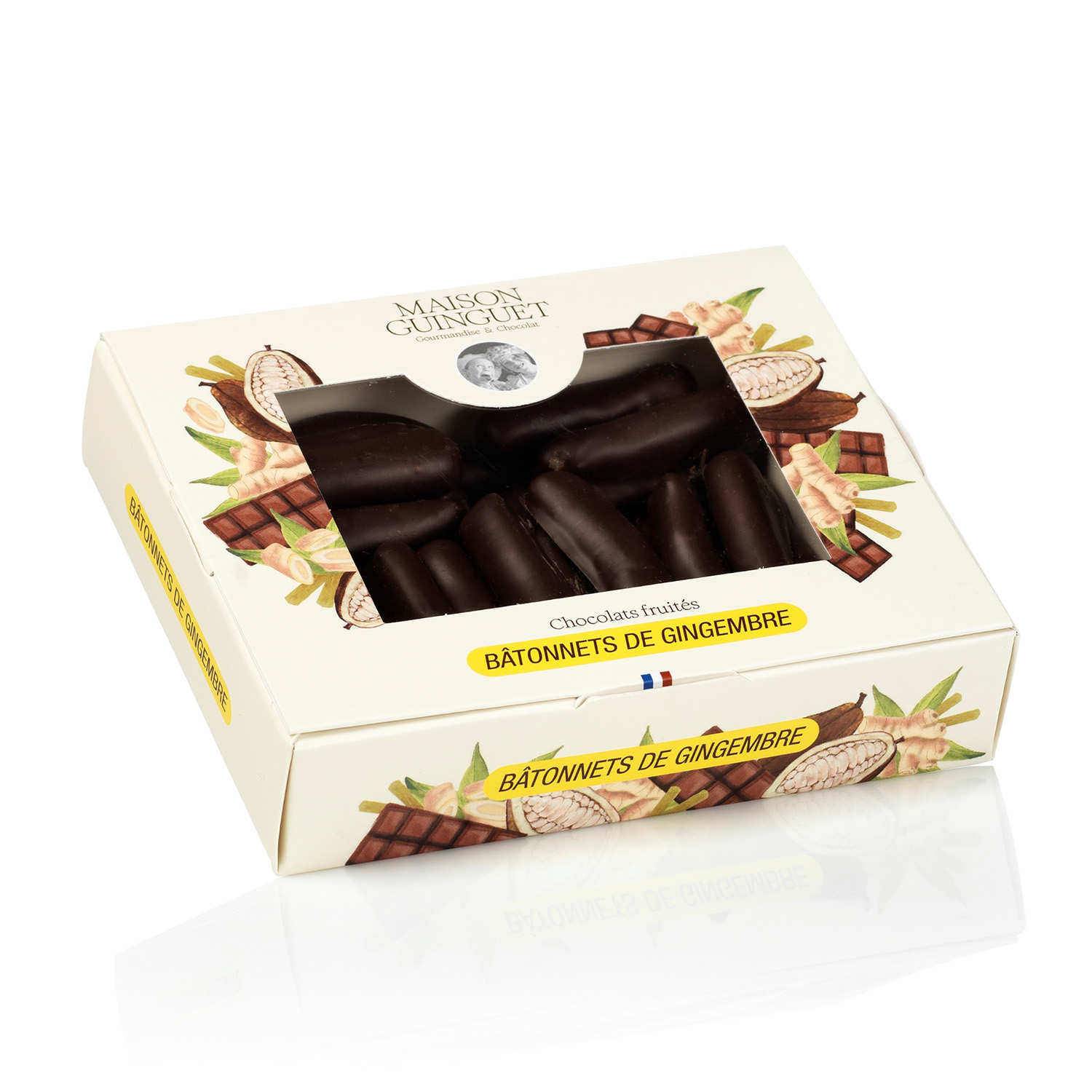 Dark chocolate coated ginger sticks - Maison Guinguet