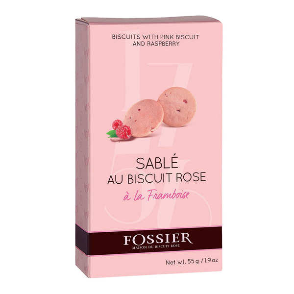 Sablés au biscuit rose à la framboise en mini étui - Maison Fossier ...