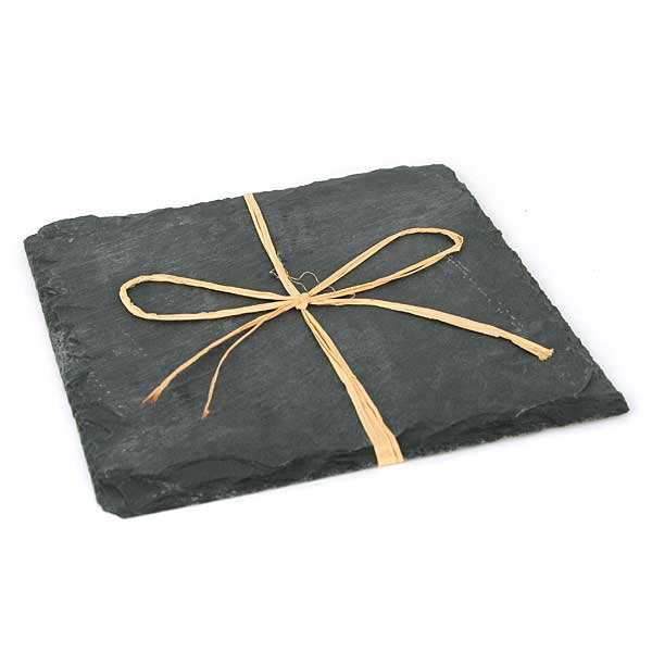 2 slate square plates