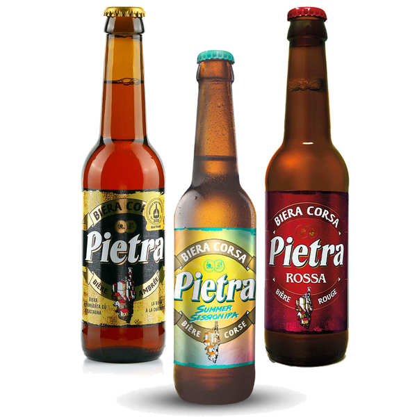 Assortment of 3 Corsican Pietra beers - Brasserie Pietra