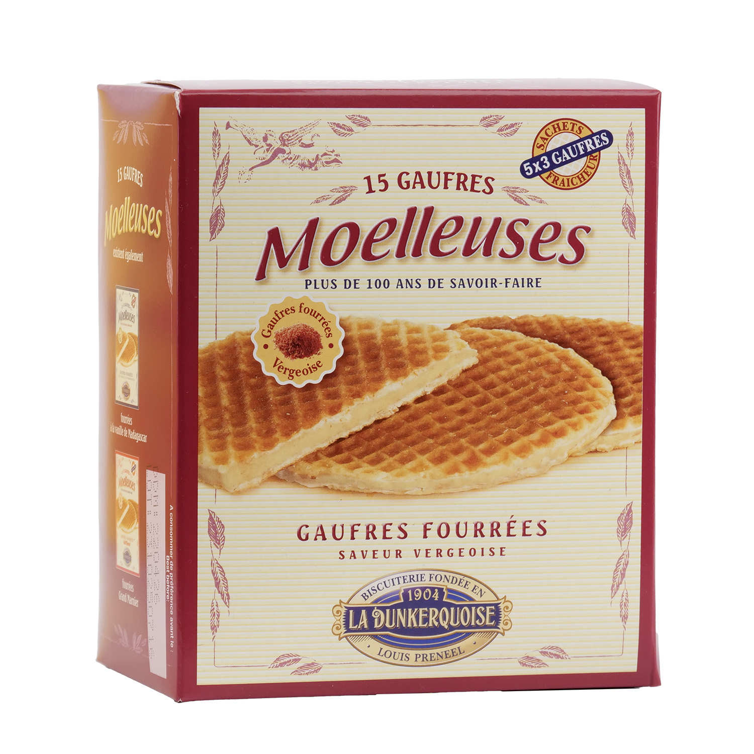 Les véritables gaufres moelleuses fourrées - Vergeoise - La Dunkerquoise