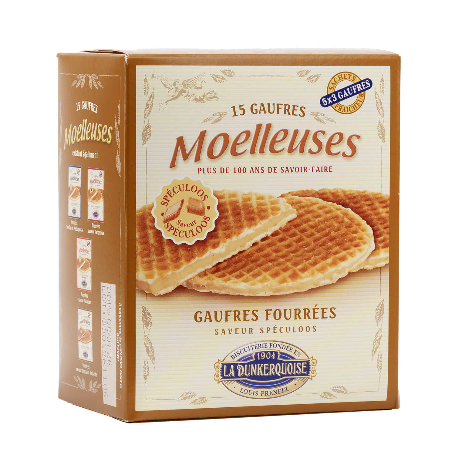 Les véritables gaufres moelleuses fourrées - Spéculoos - La Dunkerquoise