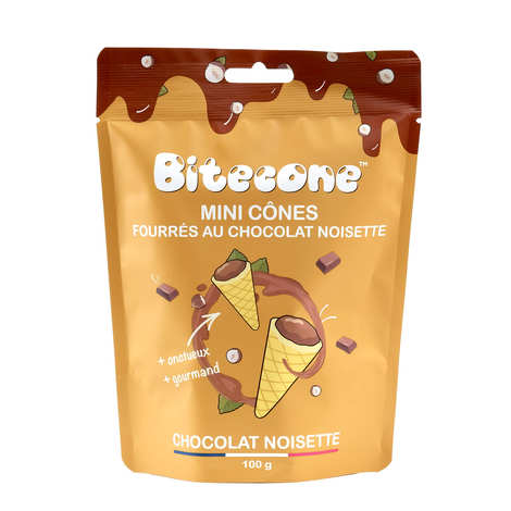 Mini cônes Bitecone - Fourrés chocolat noisette - Bitecone
