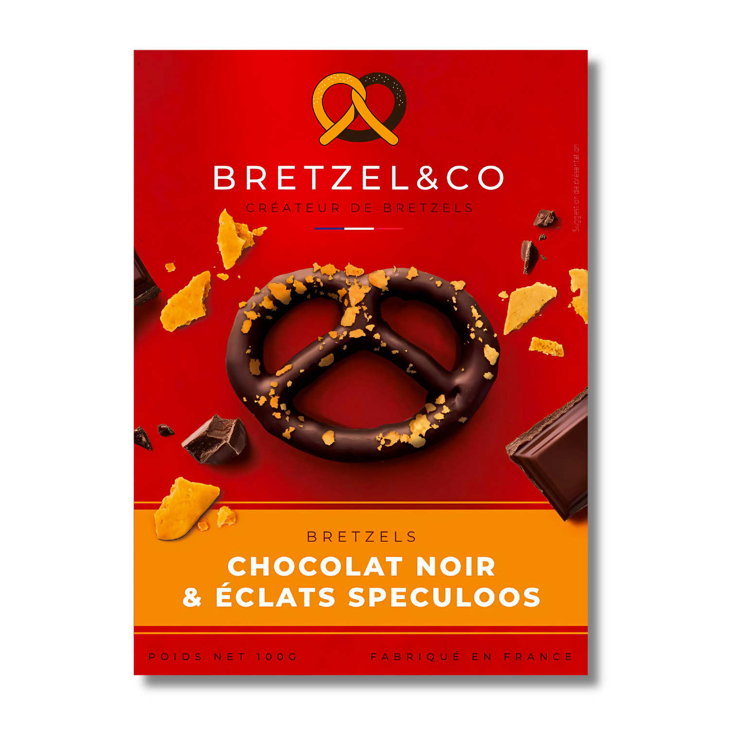 Bretzels chocolat noir - Eclats de spéculoos - Bretzel & Co